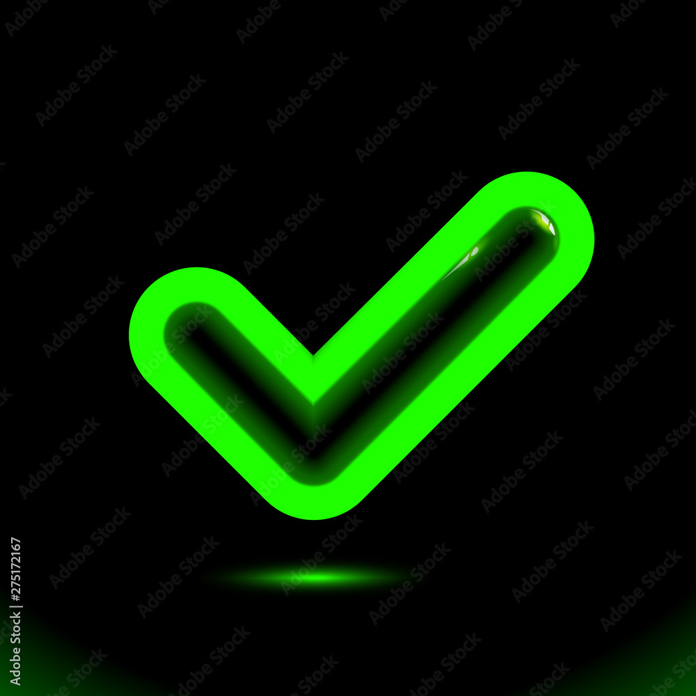 Green Check Mark Black Background