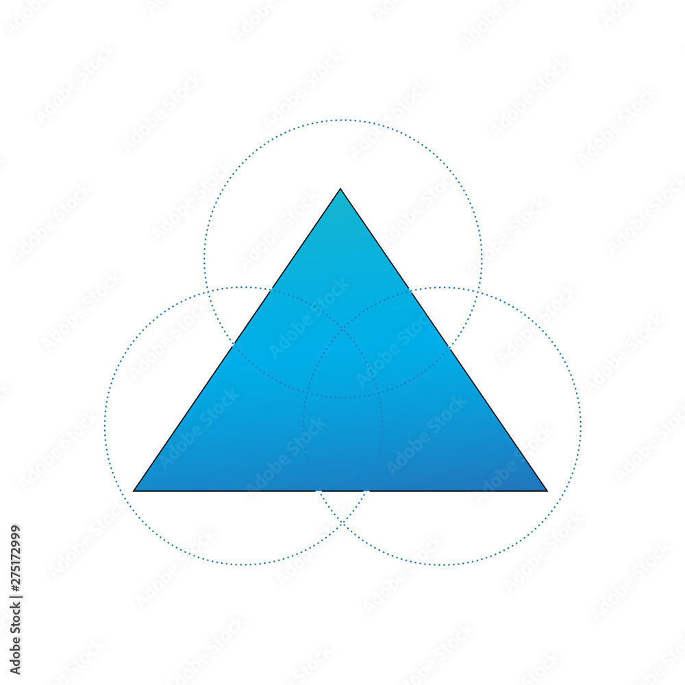 Business concept design with triangle and 3 circle segments ...