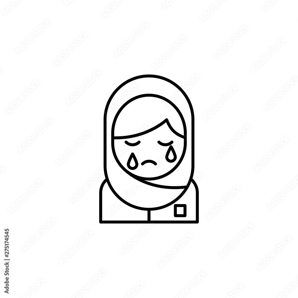 Vecteur Stock moslem, death, crying outline icon. detailed set of death ...