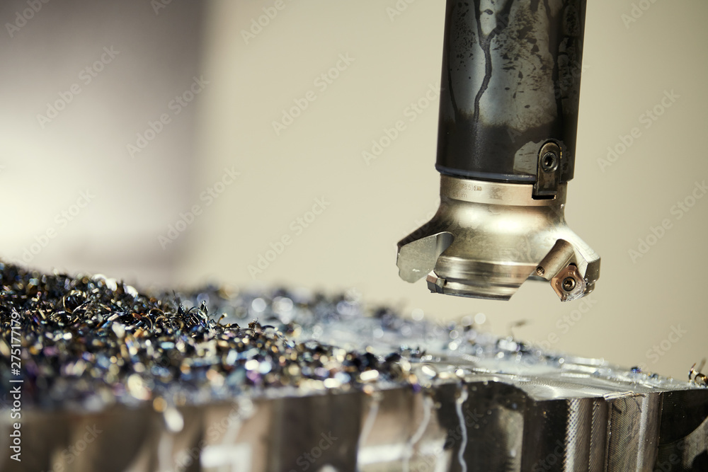 milling cnc machine at metal work industry. Multitool precision ...