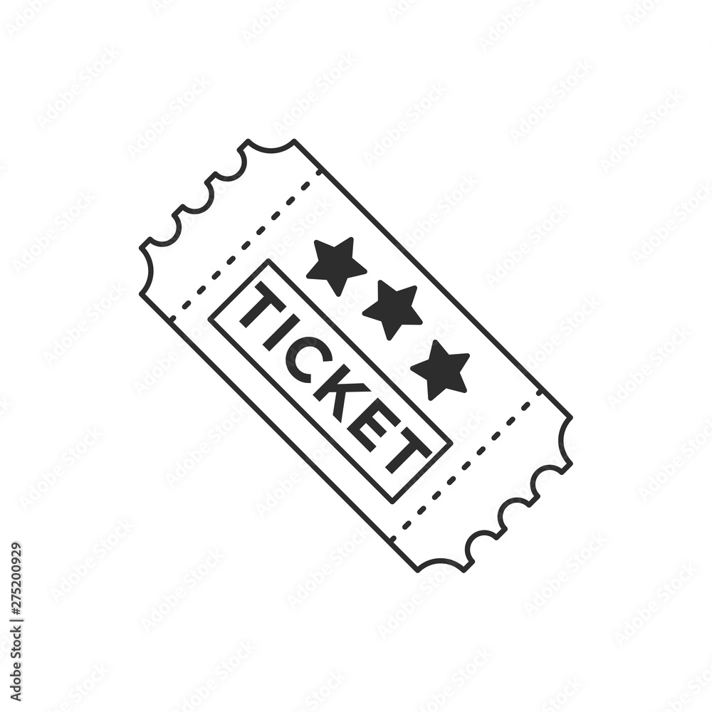 Ticket icon template black color editable. Ticket style vector sign ...