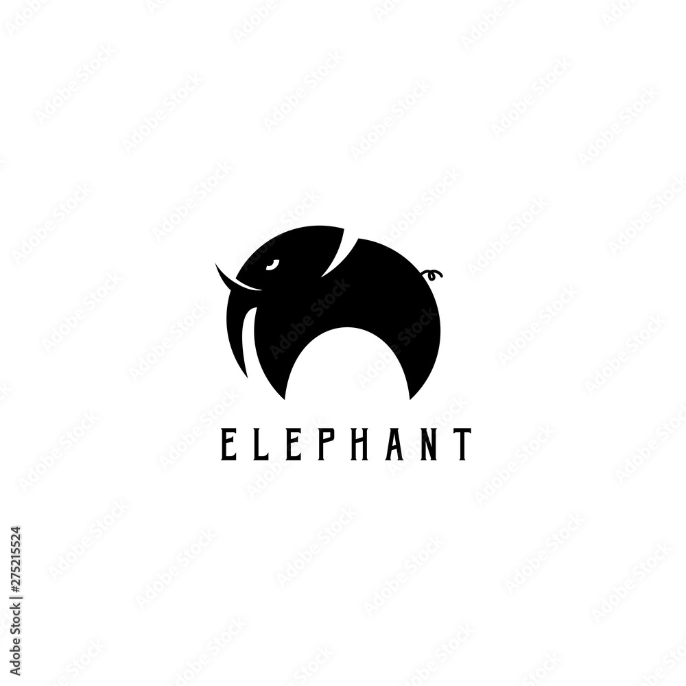 simple elephant logo design Stock Vector | Adobe Stock