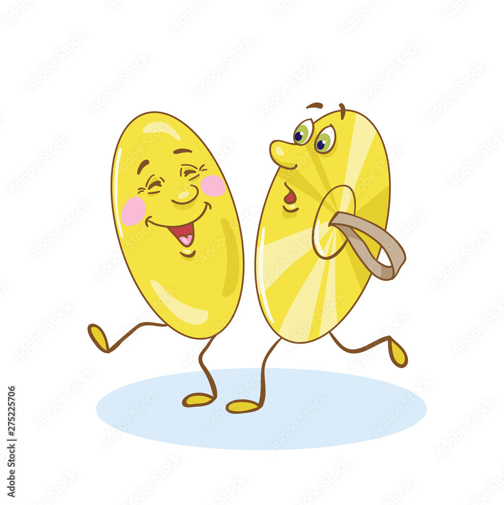 Musical instrument - cymbals in cartoon style. Isolated on white ...