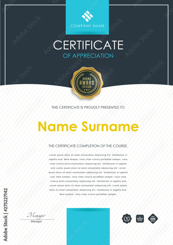 Certificate template with modern pattern,diploma,Vector illustration ...