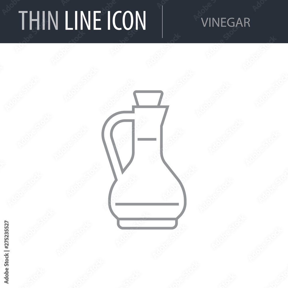 Symbol of Vinegar. Thin line Icon of Food. Stroke Pictogram Graphic for ...