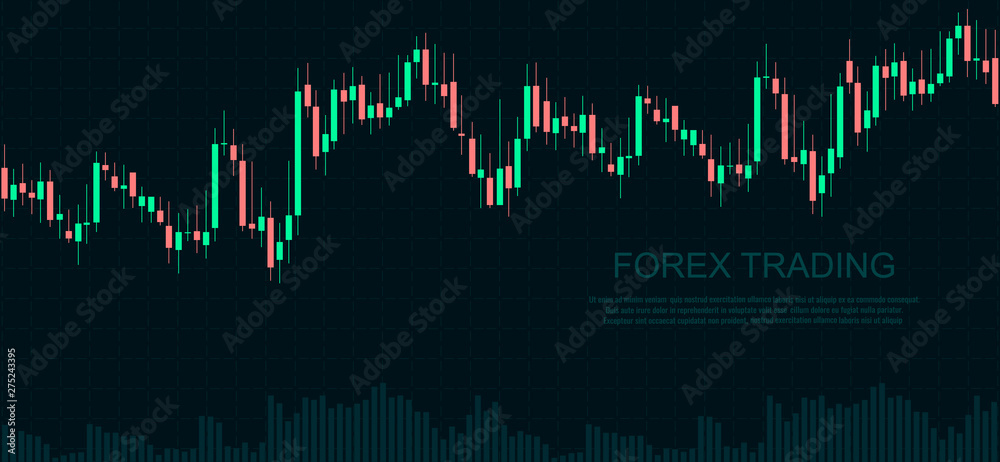 Dark business background with candlesticks chart. Financial market ...