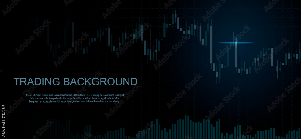 Dark business background with candlesticks chart. Stock Vector | Adobe ...