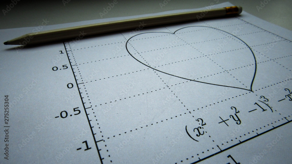 Graphical representation of math functions and a pencil Stock Photo ...
