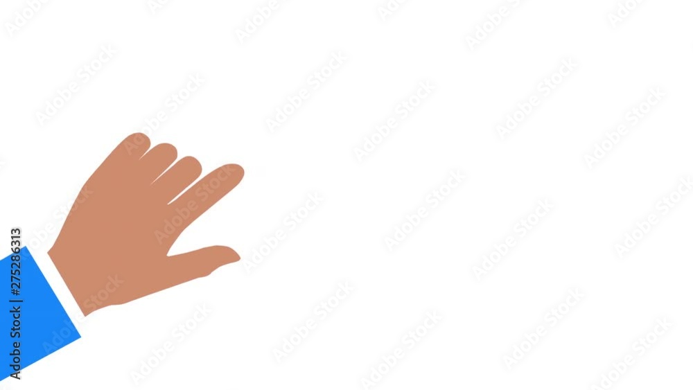 Cartoon style hand touch animation on white background. 4K Stock Video ...