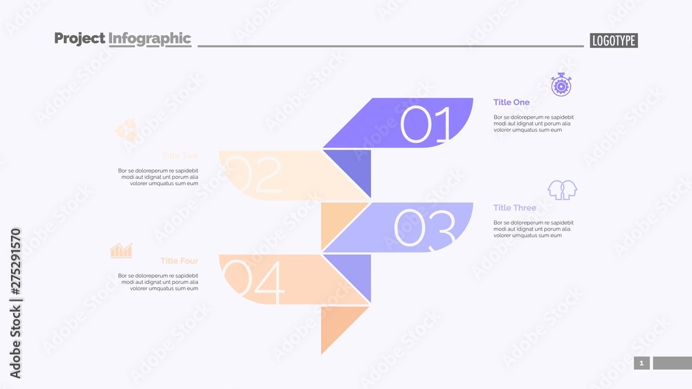 Four steps process chart slide template. Business data. Step, diagram ...