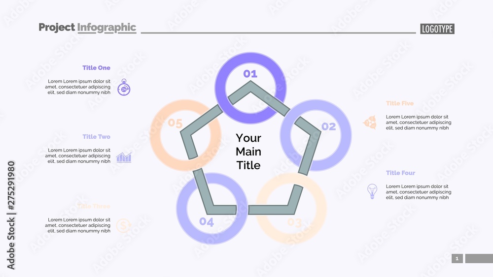 Pentagon diagram. Process chart, cycle graph, layout. Creative concept ...
