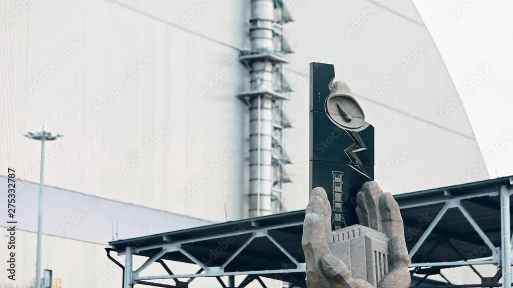 Chernobyl, Ukraine: View of monument to Chernobyl disaster liquidators ...