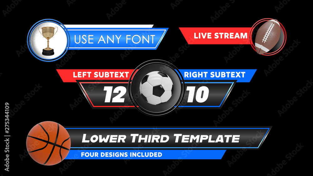 Sports Lower Thirds Stock Template | Adobe Stock