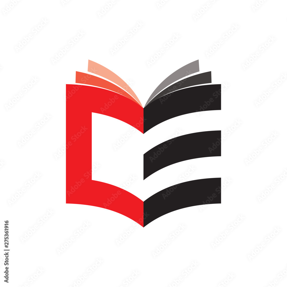 3D Book with letter CE logo design vector Stock Vector | Adobe Stock