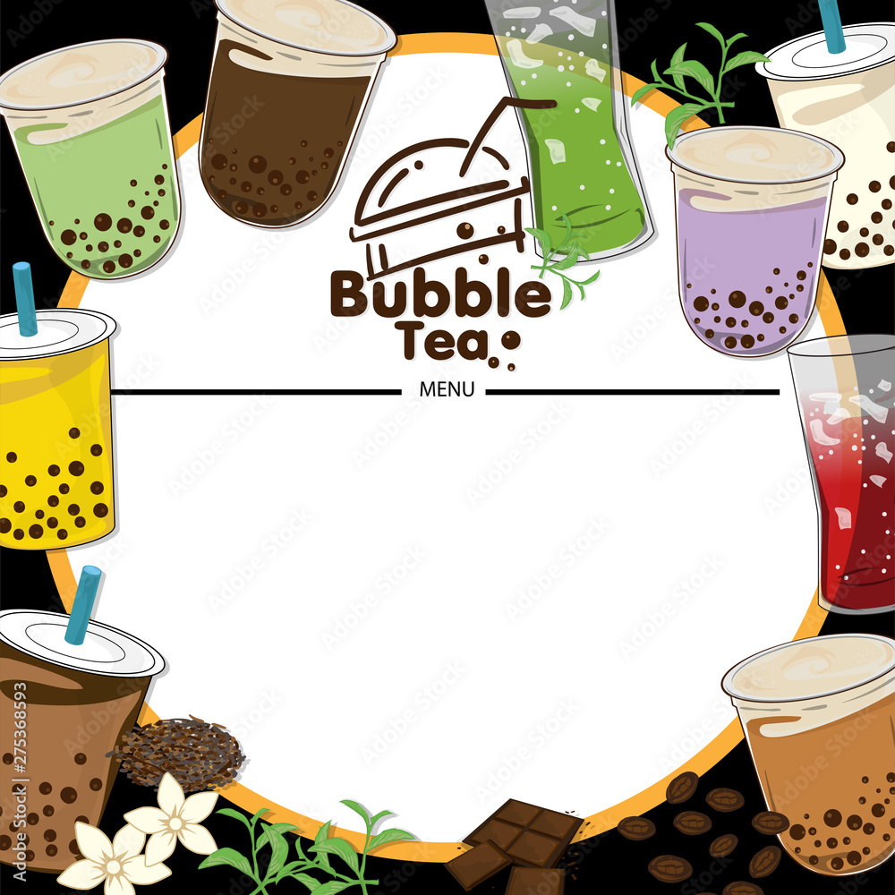 bubble tea menu graphic template Stock Vector | Adobe Stock