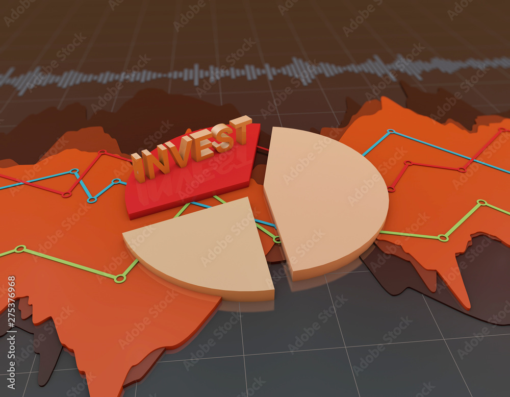 Financial stock market chart, economic curve and pie chart Stock ...