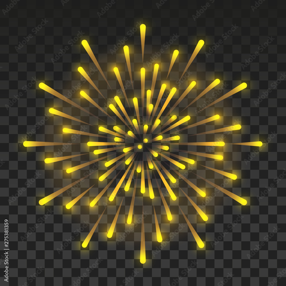 Shiny golden firework on transparent background for Your holiday design ...
