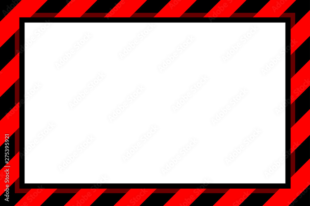 warning sign red and black stripe frame template for background and ...