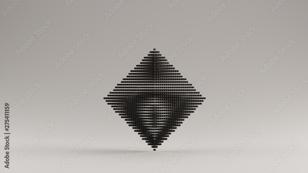 Black Hedra Tetra Prism Made out of Lots of Small Cubes with a Visual ...