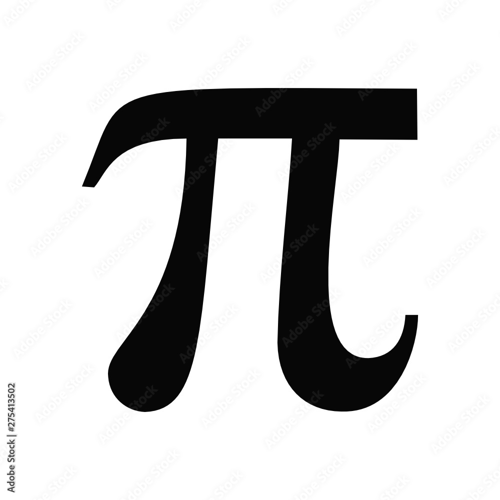 Vector icon illustration of the PI symbol isolated on white background ...