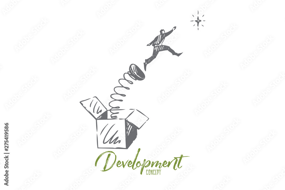 Development concept sketch. Isolated vector illustration Stock Vector ...