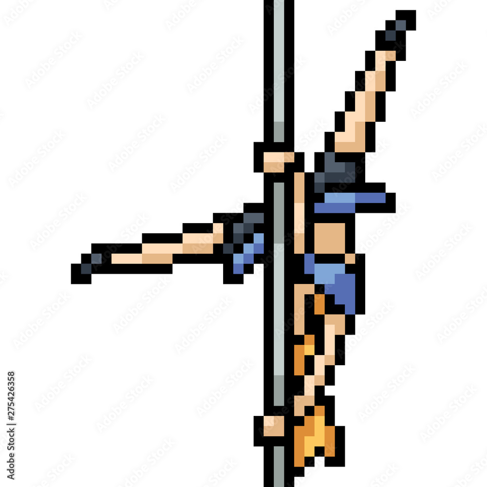 vector pixel art pole dance Stock Vector | Adobe Stock