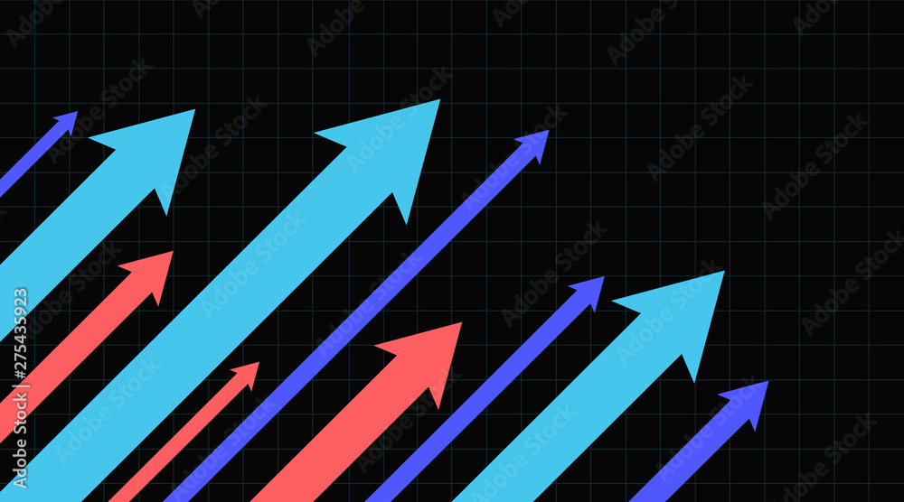 Stock market arrows going up. Growth success arrow. Vector illustration ...
