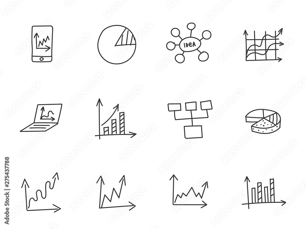 Charts and Diagrams. Ideas and processes. School of Business icons ...