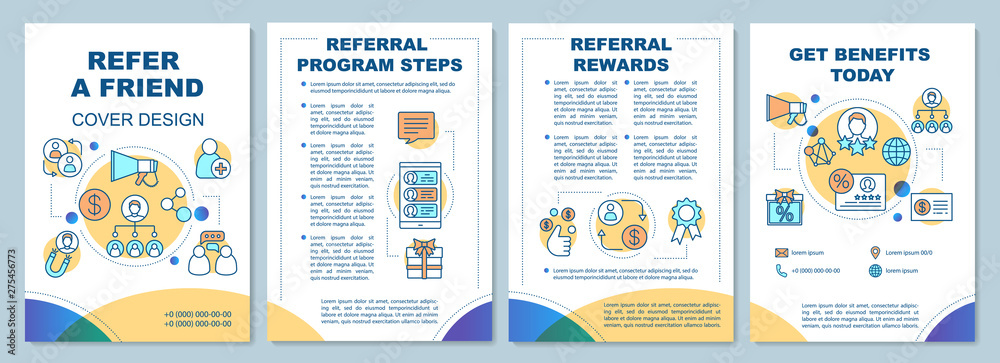 Refer a friend cover design brochure template layout. Flyer, booklet ...