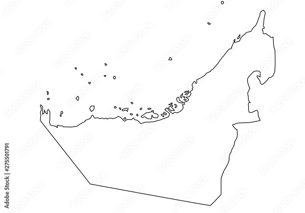 political map of country of united arab emirates Stock Vector | Adobe Stock