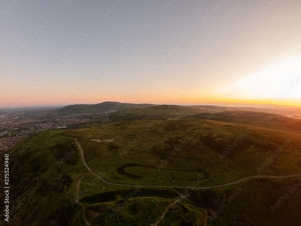 Colorful sunset at Cave Hill Country Park Belfast, Northern Ireland ...