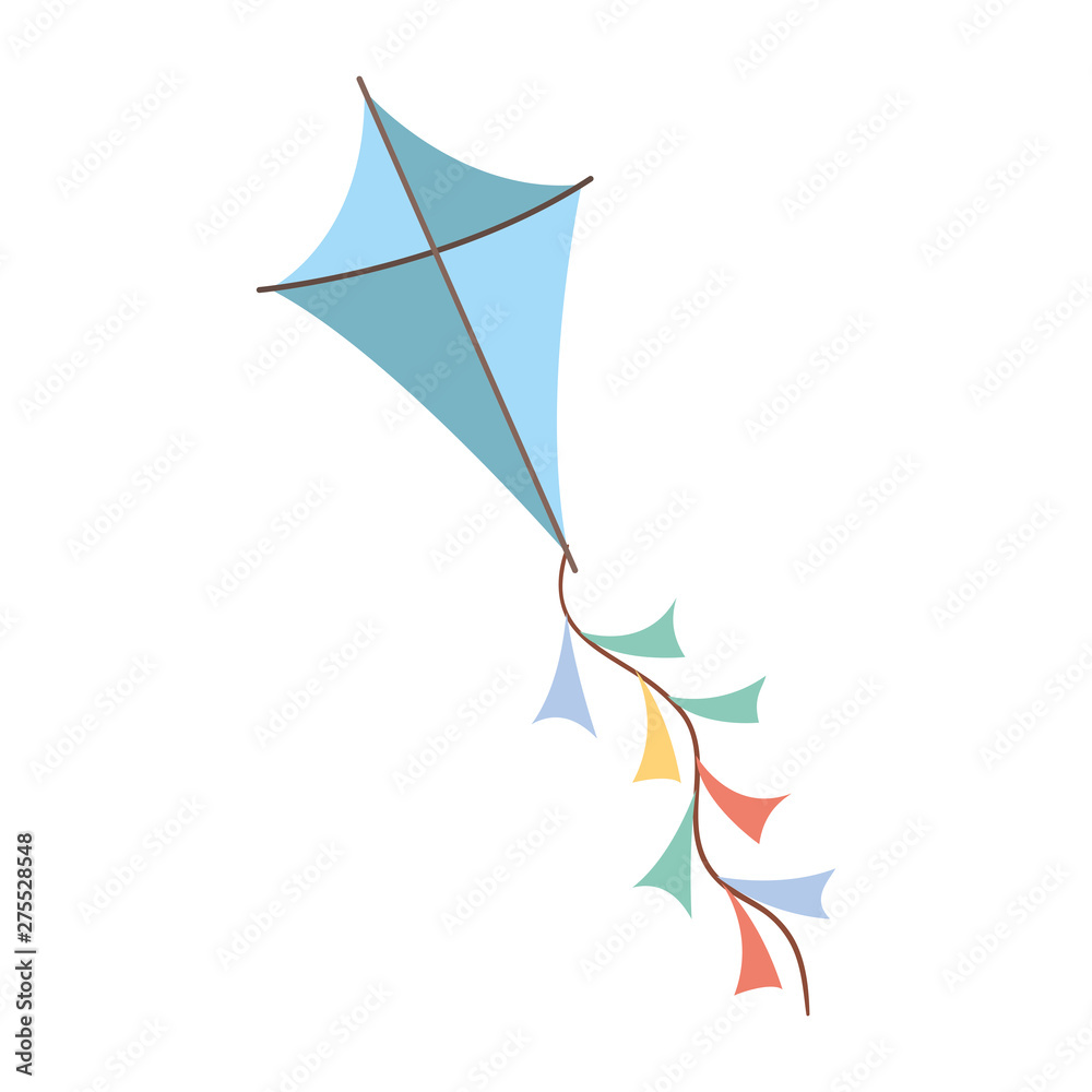 blue colored kite flying with white background Stock Vector | Adobe Stock
