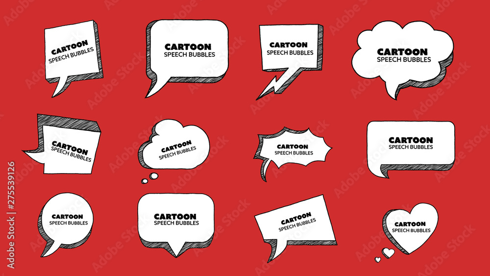 Cartoon Speech Bubbles Stock Template | Adobe Stock