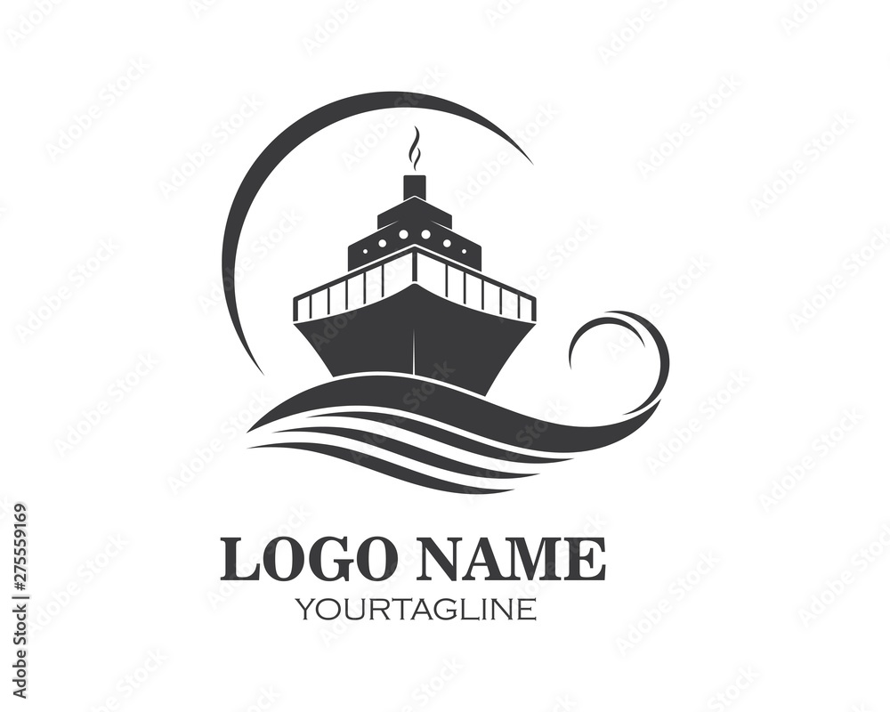 cruise ship Logo Template vector icon illustration Stock Vector | Adobe ...