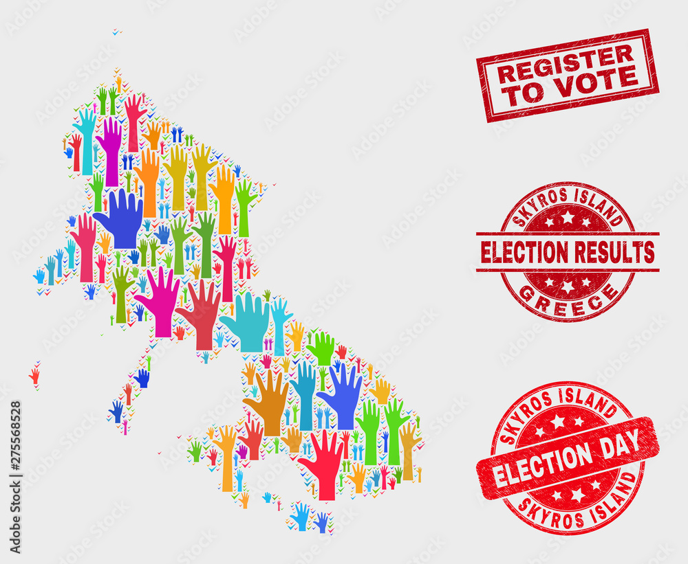 Ballot Skyros Island map and watermarks. Red rectangle Register to Vote ...