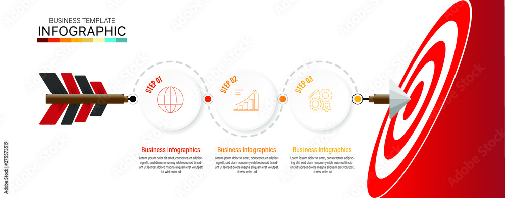 Infographic design target to achieve goals concepts can be used for ...
