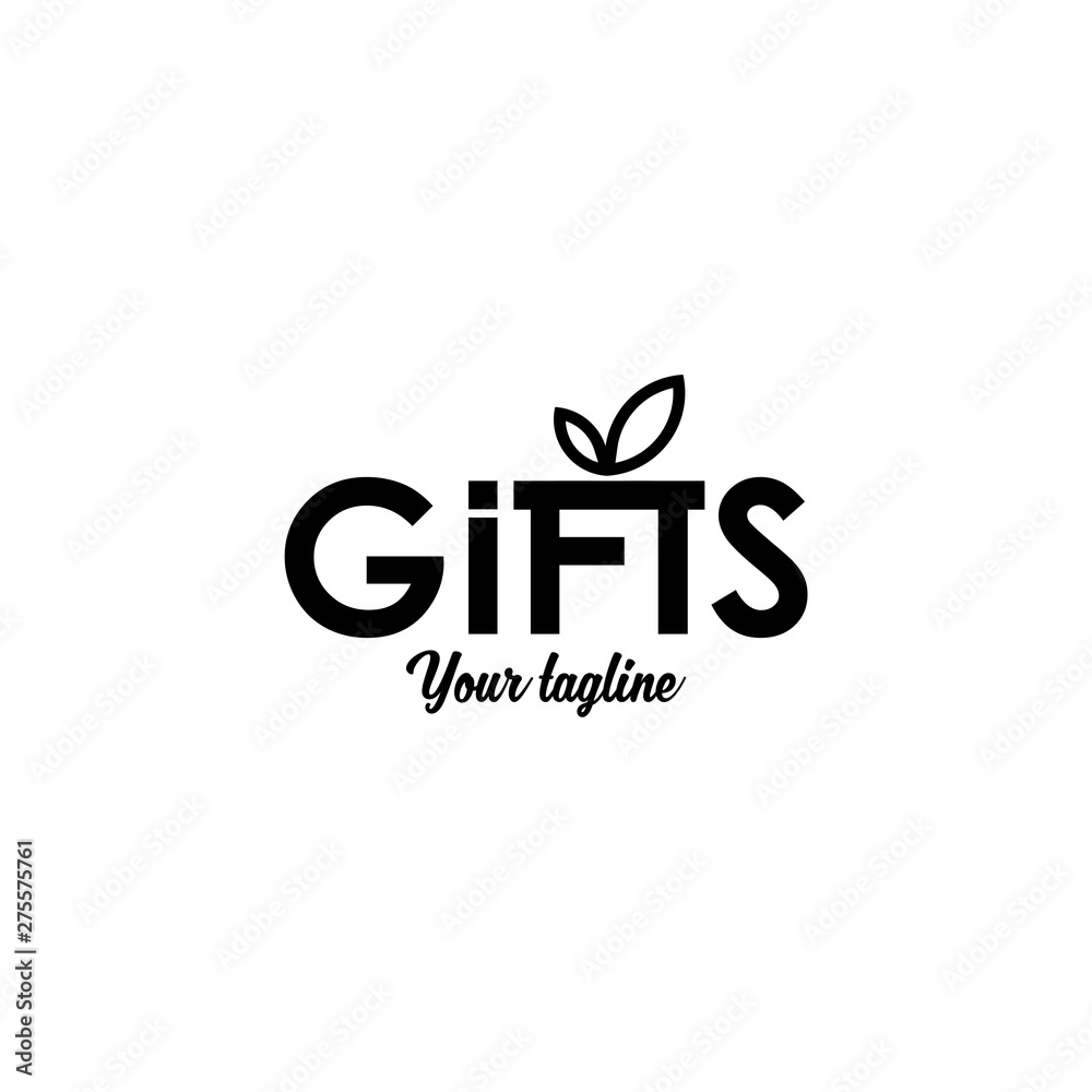 gifts letter typography logo design Stock Vector | Adobe Stock