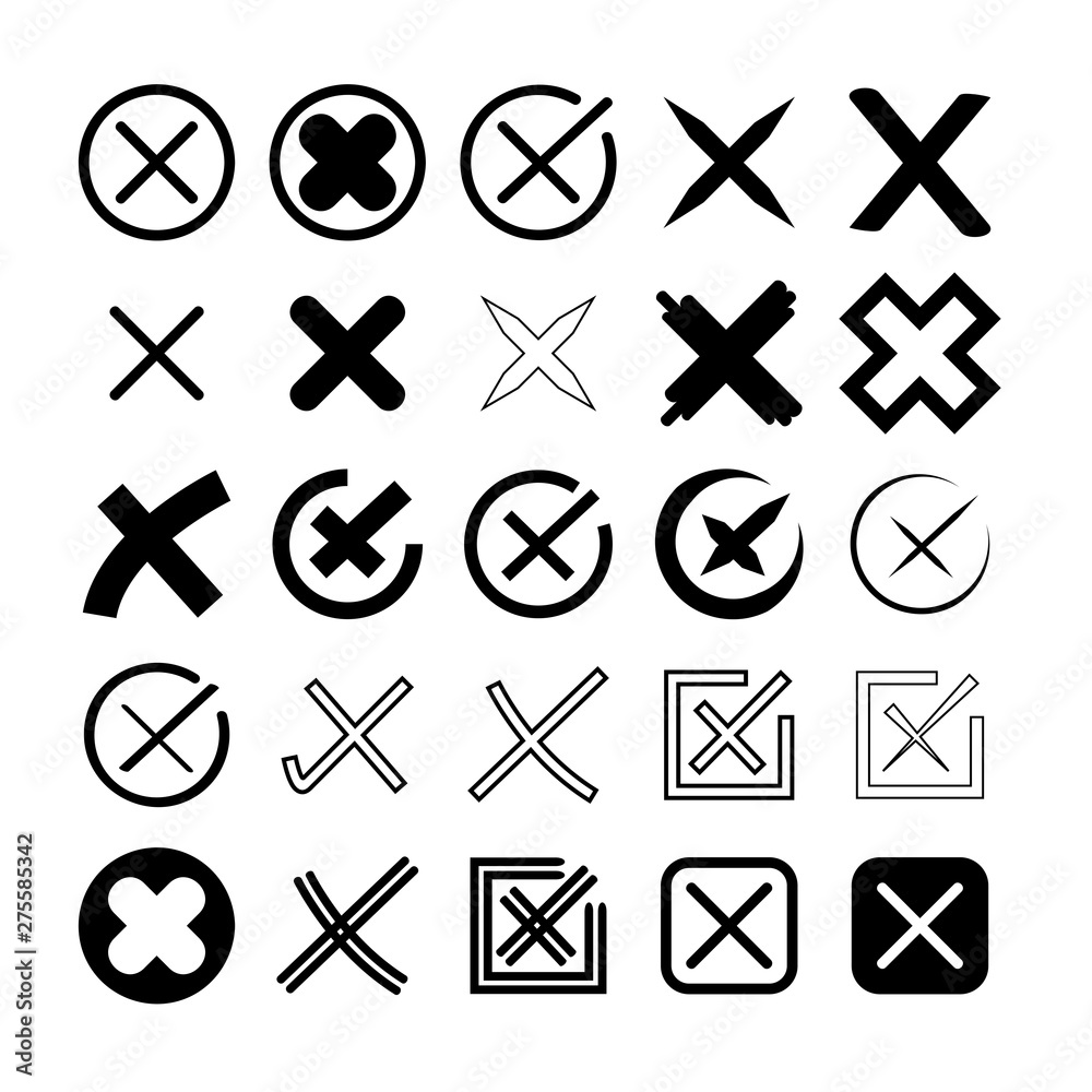 wrong mark symbols set Stock Vector | Adobe Stock
