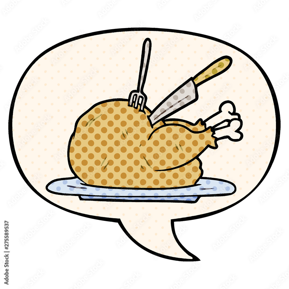 Cartoon Cooked Turkey