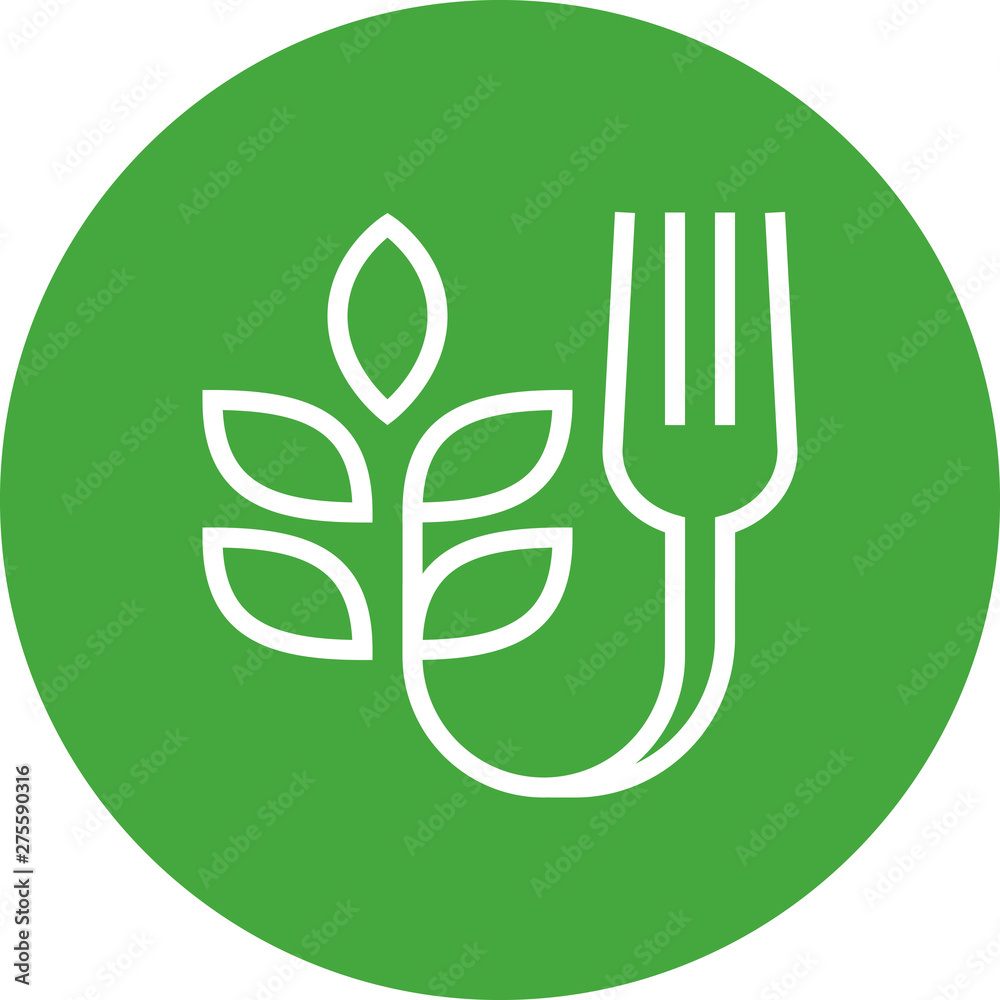 Farm To Fork Fresh Food Outline Icon Stock Vector | Adobe Stock