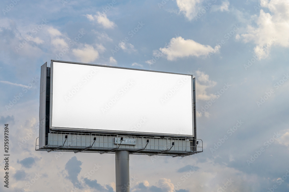 Billboard with white background for text and pictures with advertising ...