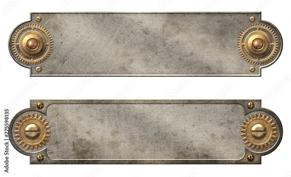 Steampunk iron aged metal plates - illustration Stock Illustration ...