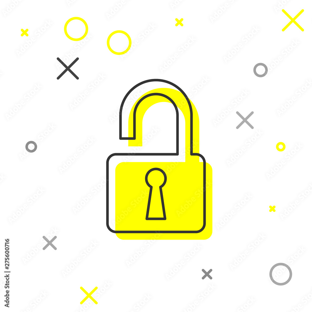 Open Lock Icon Grey