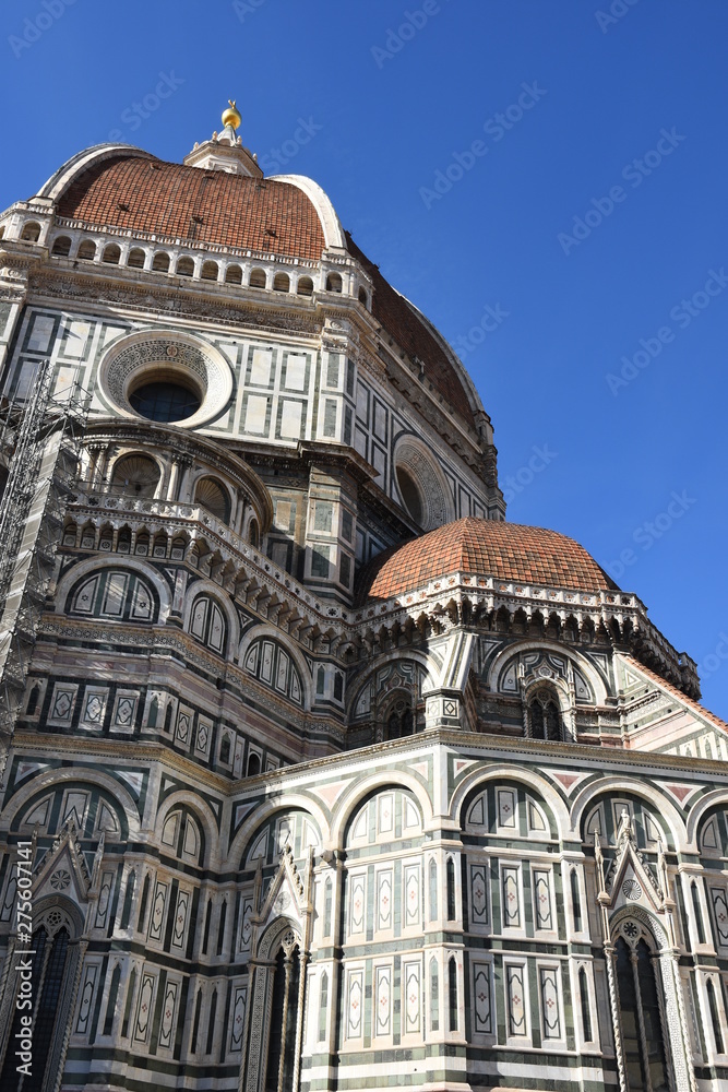 facades of the monumental buildings of the city of Florence in Italy ...