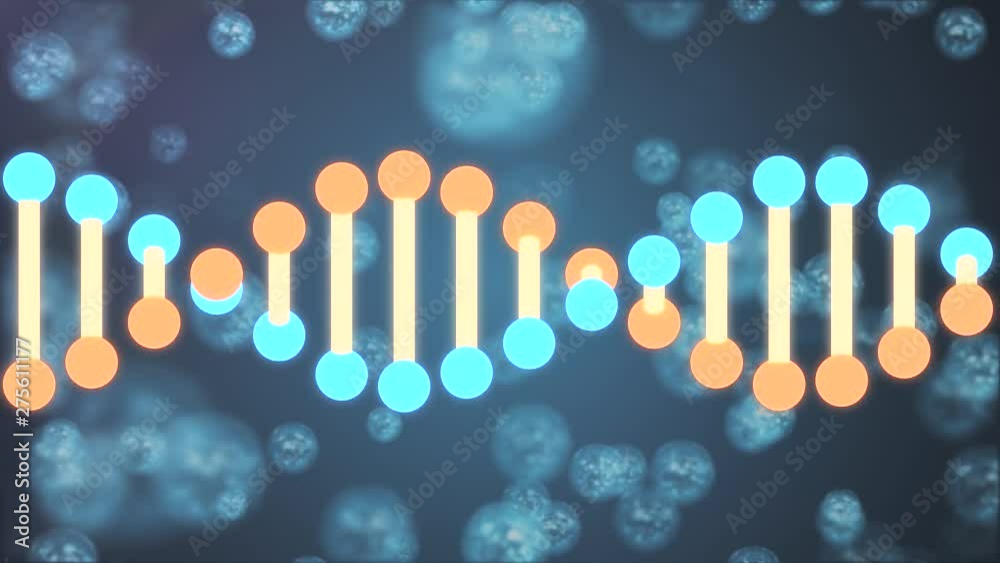 shiny DNA spiral molecule rotating in bubble space animation seamless ...