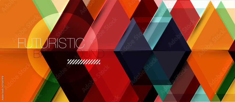 Geometric triangle and hexagon abstract background, vector illustration ...