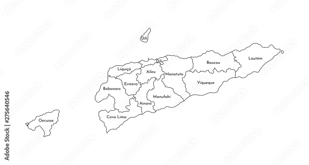 Vector isolated illustration of simplified administrative map of East ...