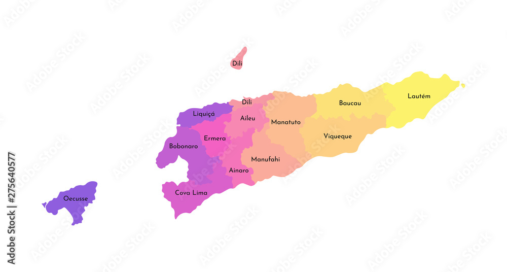 Vector isolated illustration of simplified administrative map of East ...