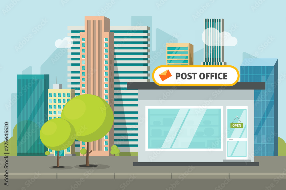 Post Office Building Cartoon
