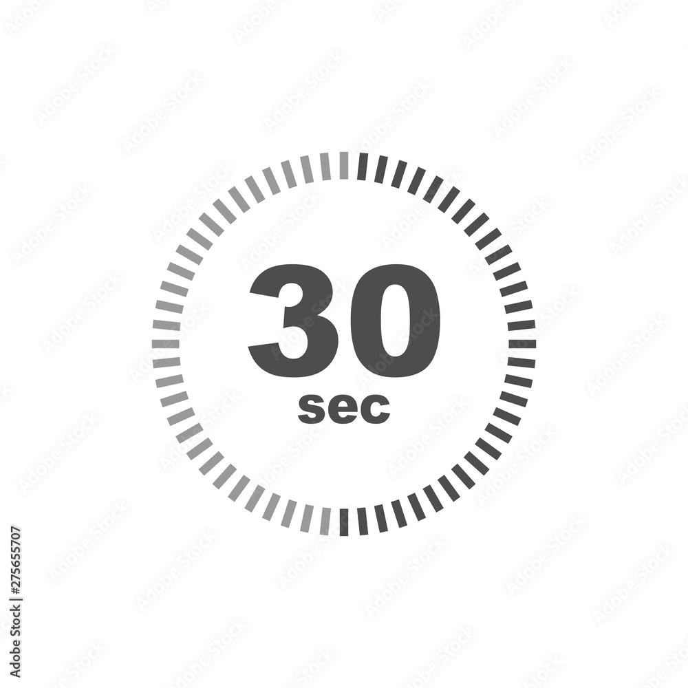 Timer 30 sec icon. Simple design Stock Vector | Adobe Stock